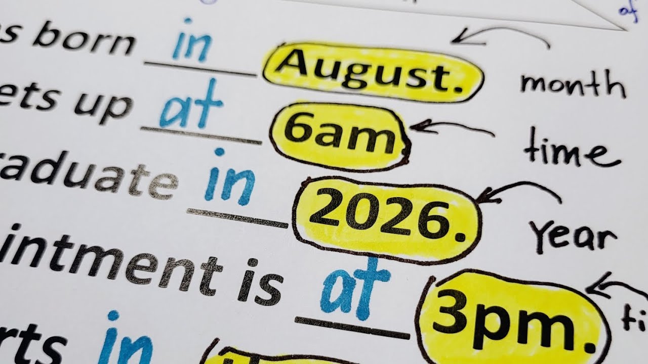 ⏰ Prepositions of Time: IN, ON, AT — Learn the Difference! | English ...