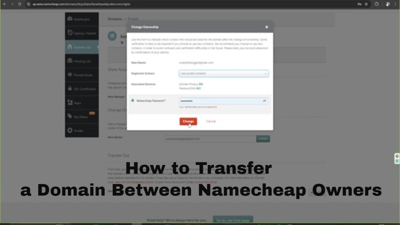 How to Transfer a Namecheap Domain to Another Owner (Namecheap to ...