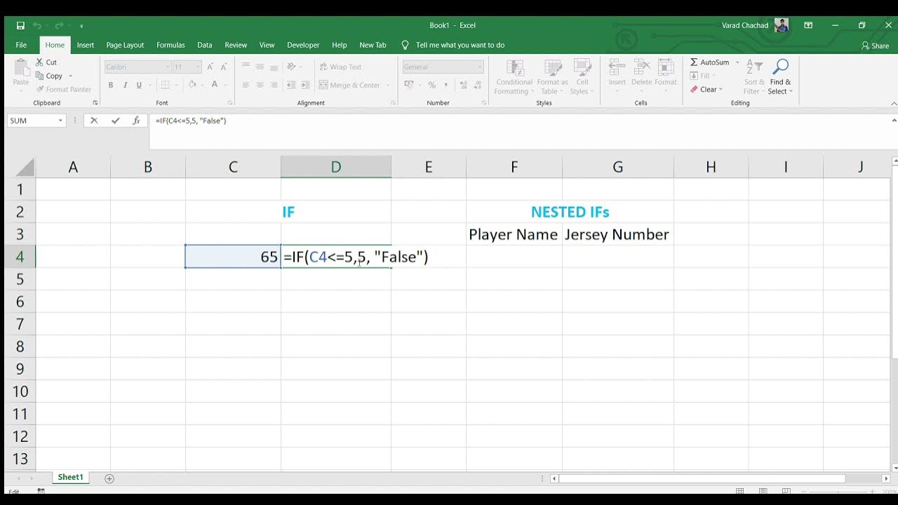 IF and NESTED IFs function in MS Excel - YouTube