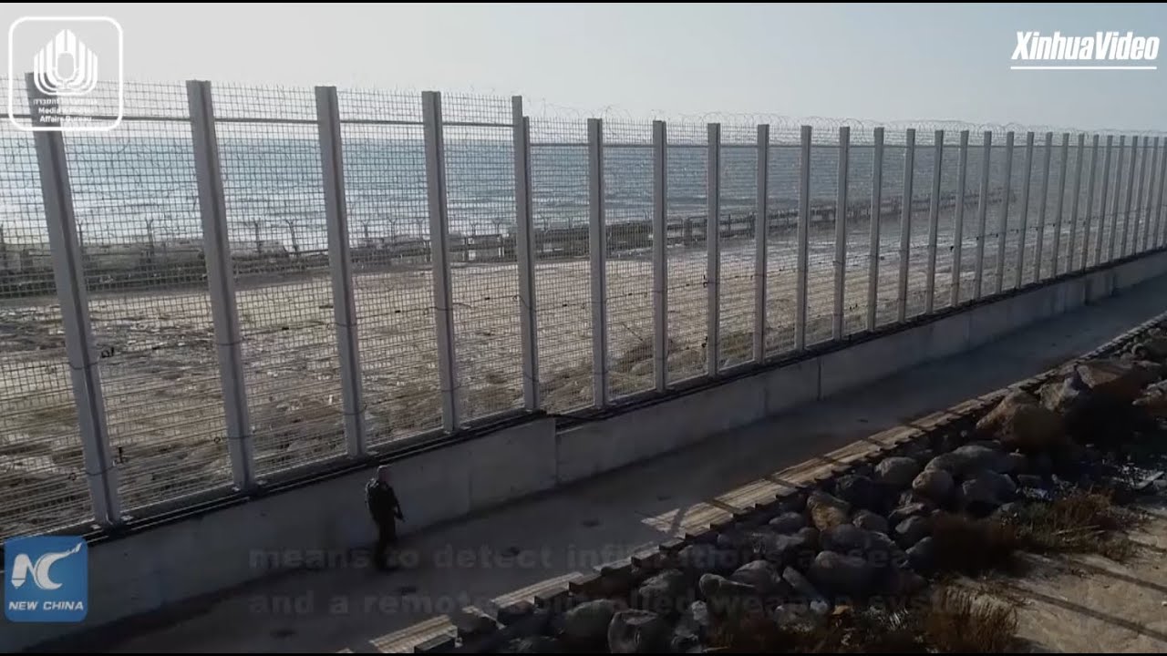 Israel announces completion of high-tech barrier around Gaza - YouTube