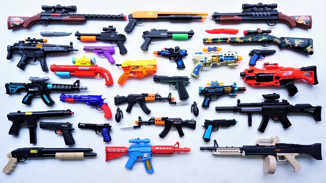 Collecting 5 Assault Rifle NERF COBRA ALPHA STRIKE M16 Gun Black MP5 ...