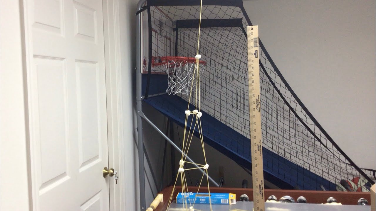 How to make a marshmallow spaghetti tower (over 3ft) - YouTube