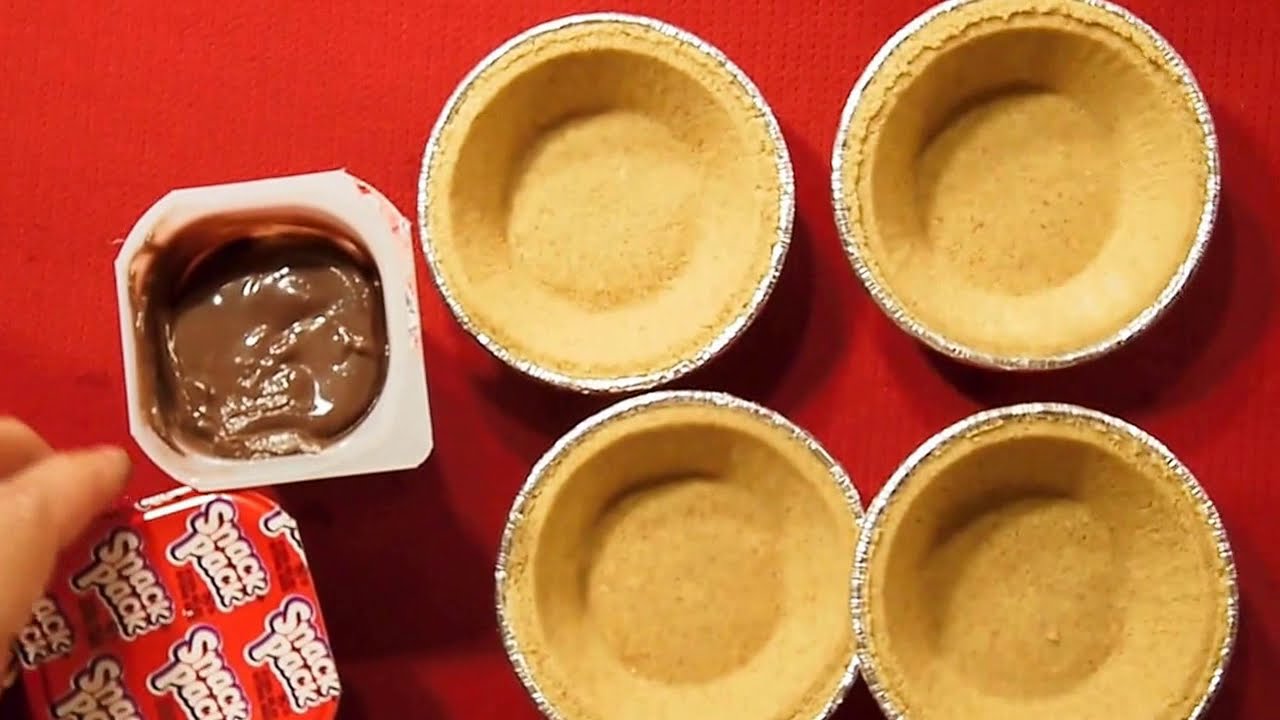 easy make Chocolate Mini Pudding Pies - YouTube