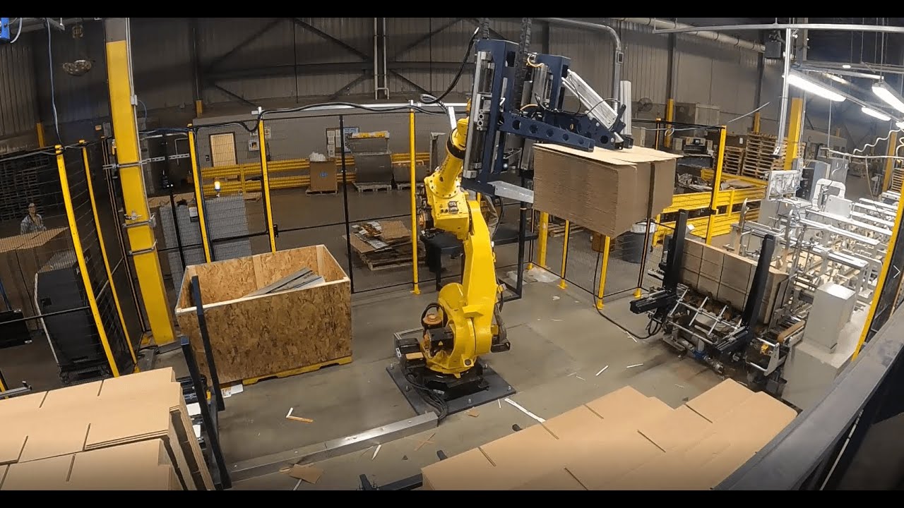 Accurate Box Company's Folder-Gluer Prefeeder Robotic System - YouTube