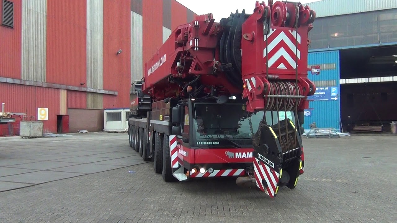 Liebherr LTM 1400-7.1 vertrek - YouTube
