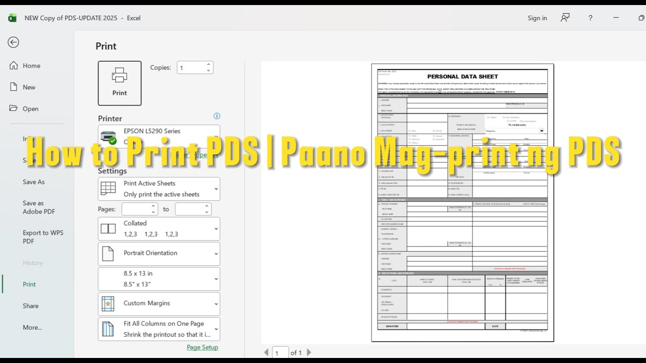 HOW TO PRINT PDS (PAANO MAG-PRINT NG PDS - YouTube