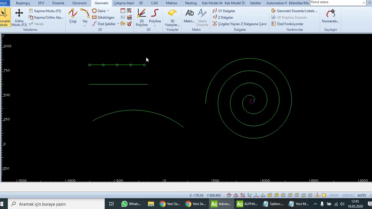 Ders29 AlphaCAM 2B(2D) Kavis Boyunca Eşit Boşluklu Delikler (Equi ...