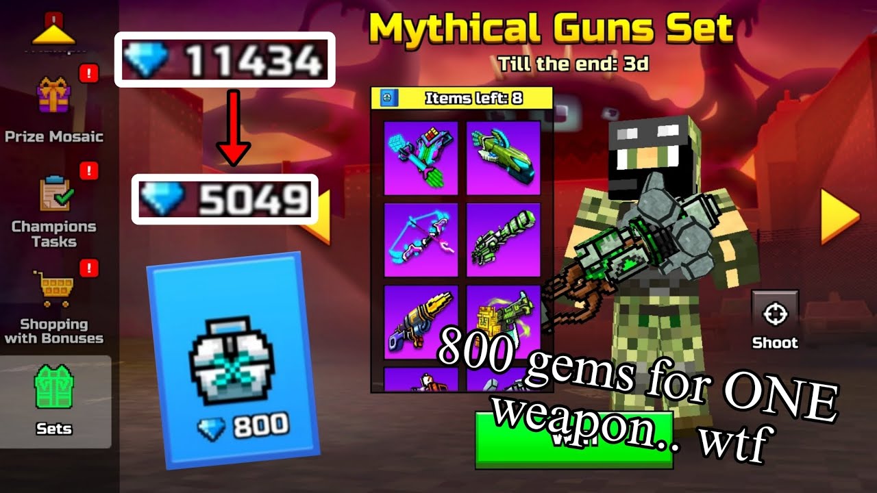 Wasting 6000+ gems on the MOST STRANGE SET EVENT EVER "Mythical Guns ...