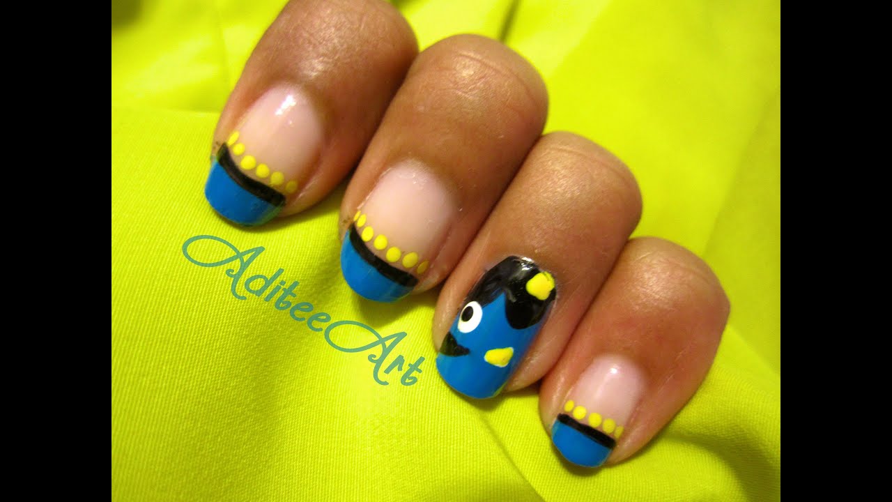 Talia Joy Inspired Dory Nails (Finding Nemo) - YouTube