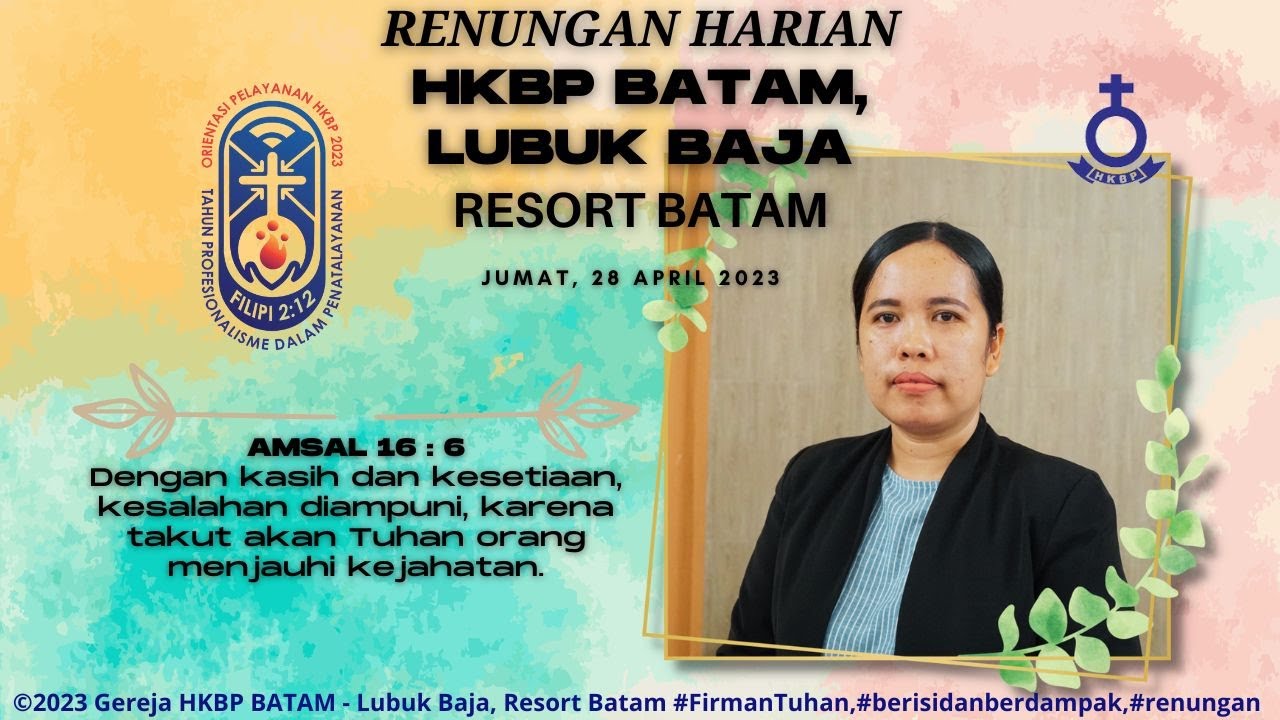 RENUNGAN HARIAN HKBP BATAM, LUBUK BAJA |Jumat, 05 Mei 2023 - YouTube