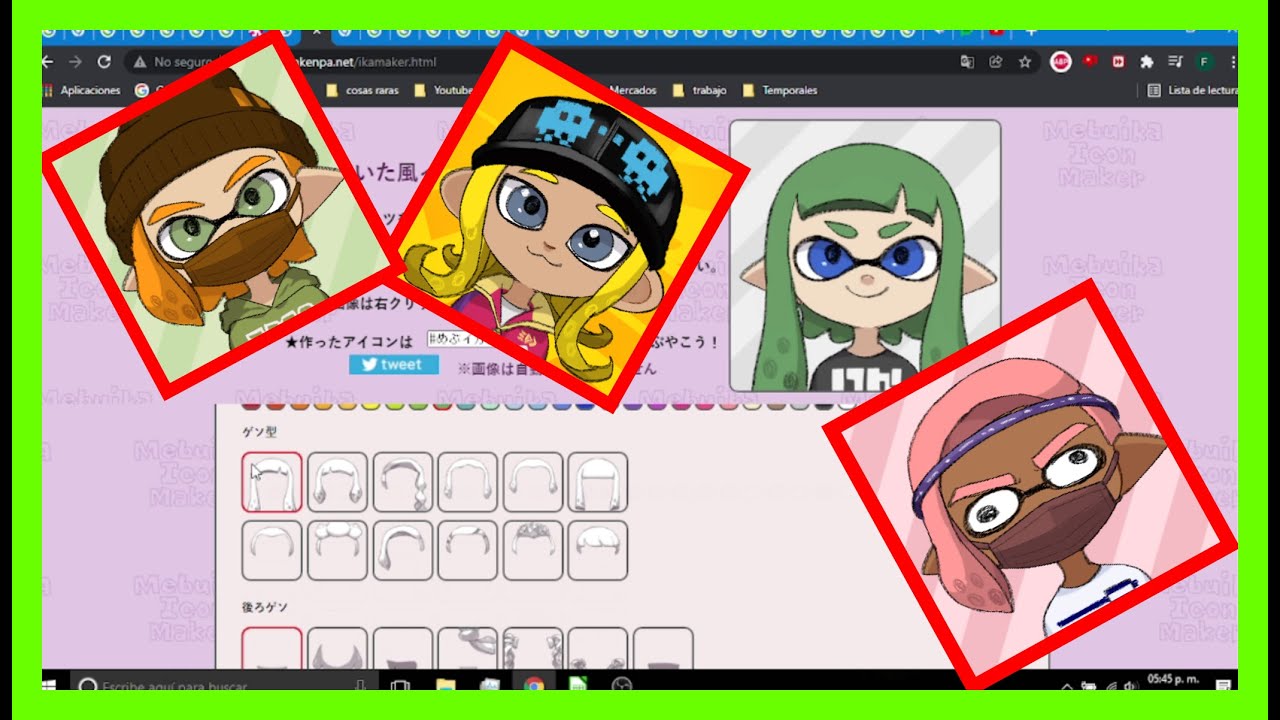 A cool website to easily make your own inkling or Octoling profile ...