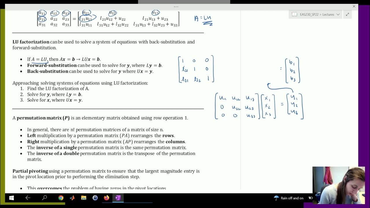 Factorization Solving Systems Using Lu Factorization Youtube