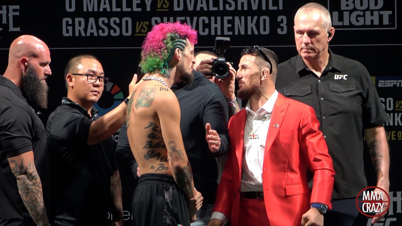 Sean O’Malley & Merab Dvalishvili ARGUE Face Off for UFC 306 - YouTube