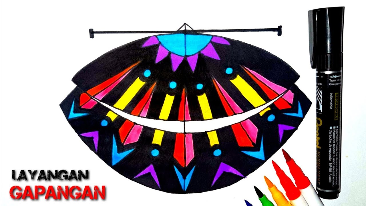 Menggambar Layangan Gapangan || Gambar layangan gapangan - YouTube