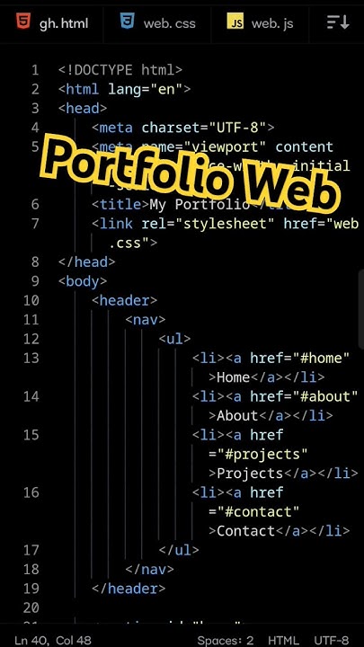 How To Create Portfolio Website In Using Html Css Javascript Shortsfeed Shorts Ytshorts