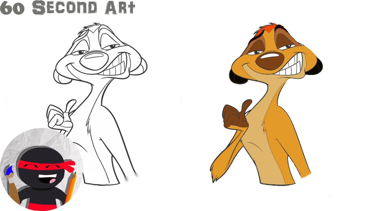 *NEW* How To Draw Timon | The Lion King - YouTube