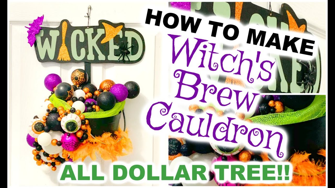 DOLLAR TREE DIY | HOW TO MAKE A WITCH'S BREW CAULDRON | HALLOWEEN DIY ...