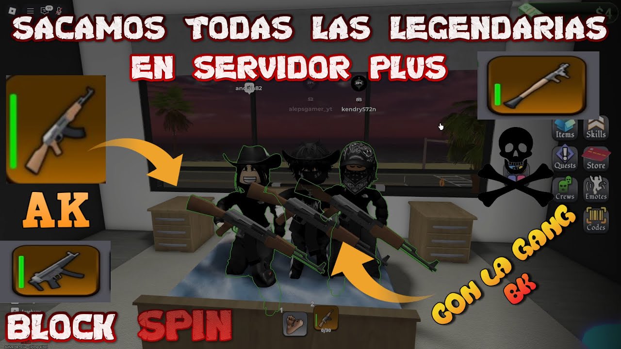 🔥BLOCK SPIN🔥SACAMOS TODAS MIS LEGENDARIAS EN SERVER PLUS AK47,RPG,MP5 Y ...