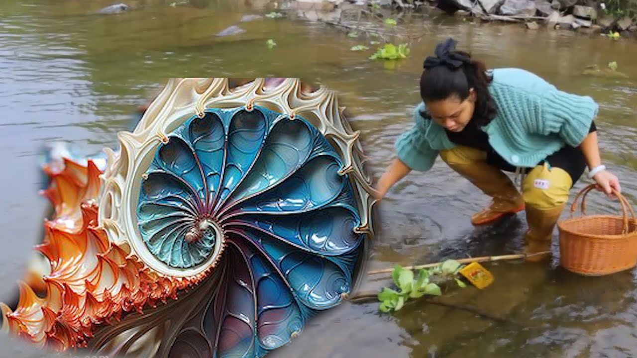 Opening clams, pearl clams, opening up over 300 year old clams in the ...