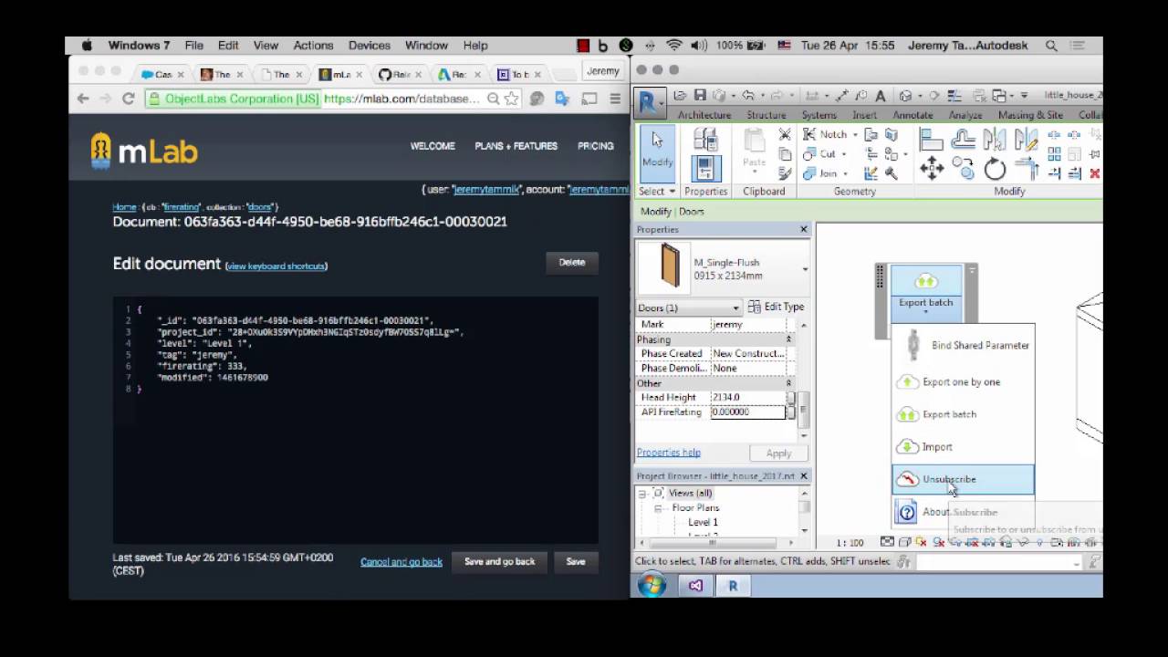 FireRatingCloud Revit API C# .NET add-in for Revit 2017 - YouTube