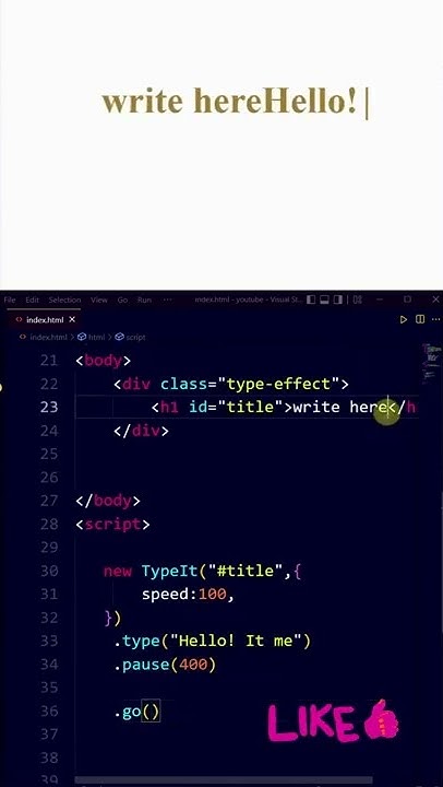 Typewriting Effect With Typeitjs Vanilla Js Tool Easy And Simple Shorts Youtube