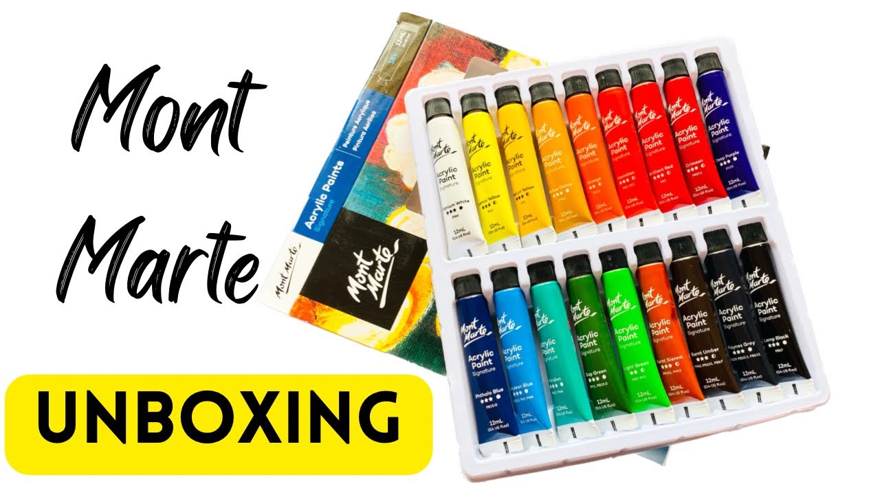MONT MARTE ACRYLIC PAINTS UNBOXING & REVIEW | MONT MARTE ACRYLIC PAINTS ...