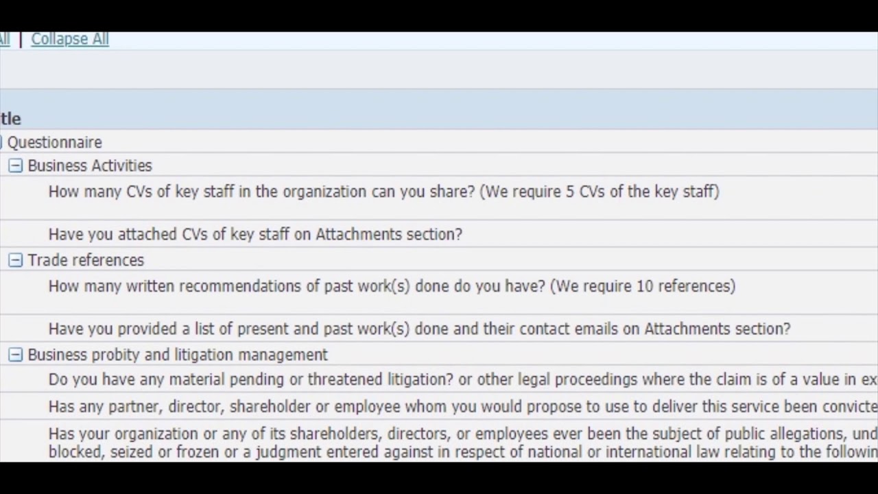 How to respond to pre-qualification questionnaire - YouTube