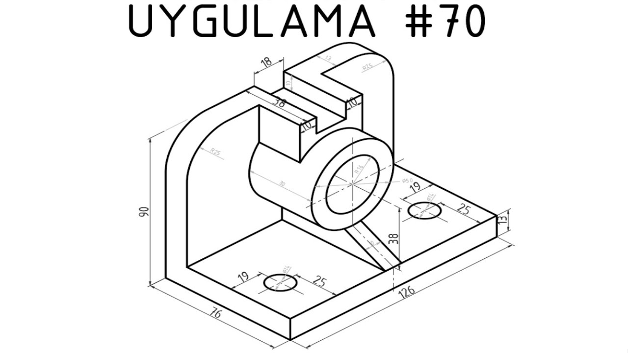 Autocad İzometrik Çizim Uygulaması #16 - YouTube