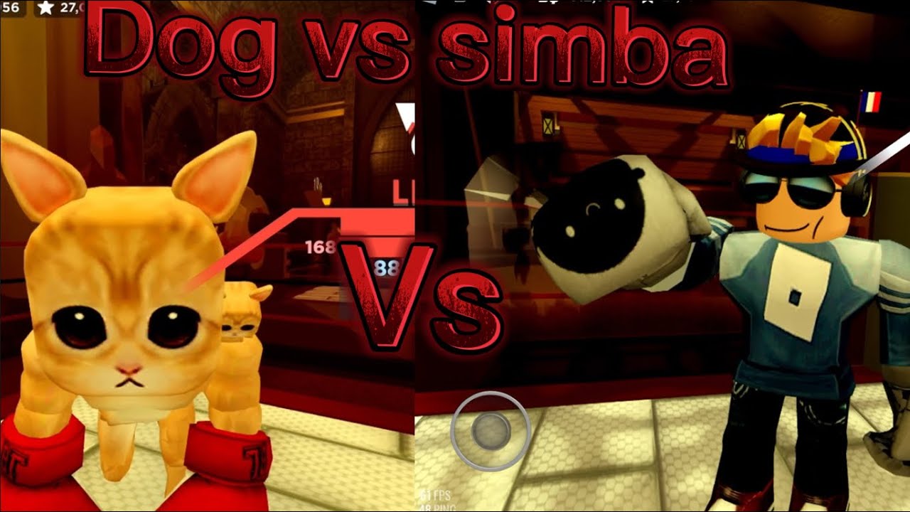 Simba vs dog roblox boxing league class S beating up dog for hacking ...