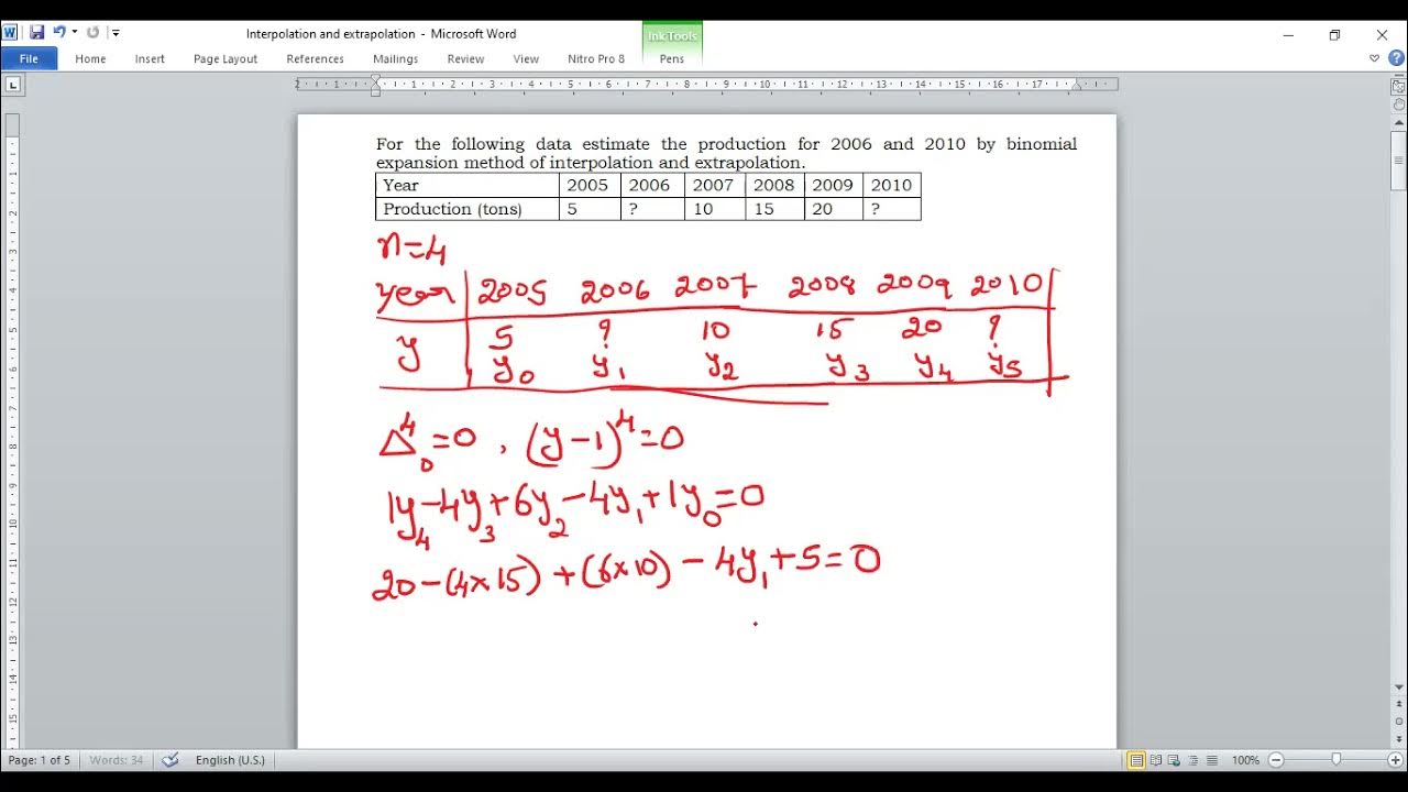 Interpolation and Extrapolation ( Binomial Expansion Method for 2 missing Values) - YouTube