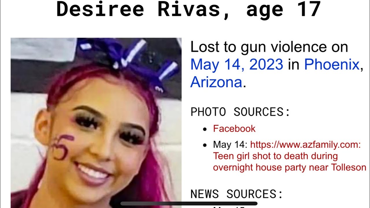 DESIREE RIVAS 17 MAY 14, 2023, PHOENIX, ARIZONA SHOT TO DEATH LEAVING ...