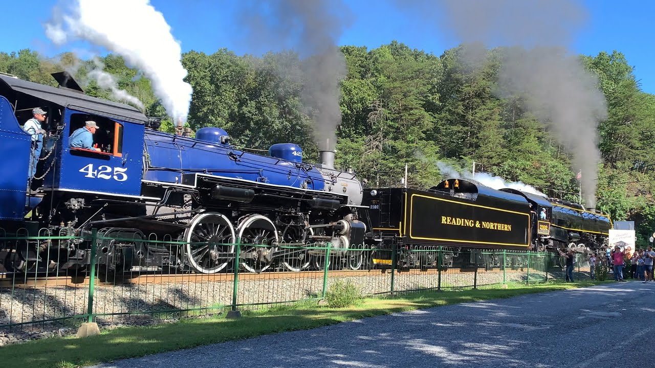 Reading & Northern 2102 and 425 Doubleheading the Iron Horse Rambles ...