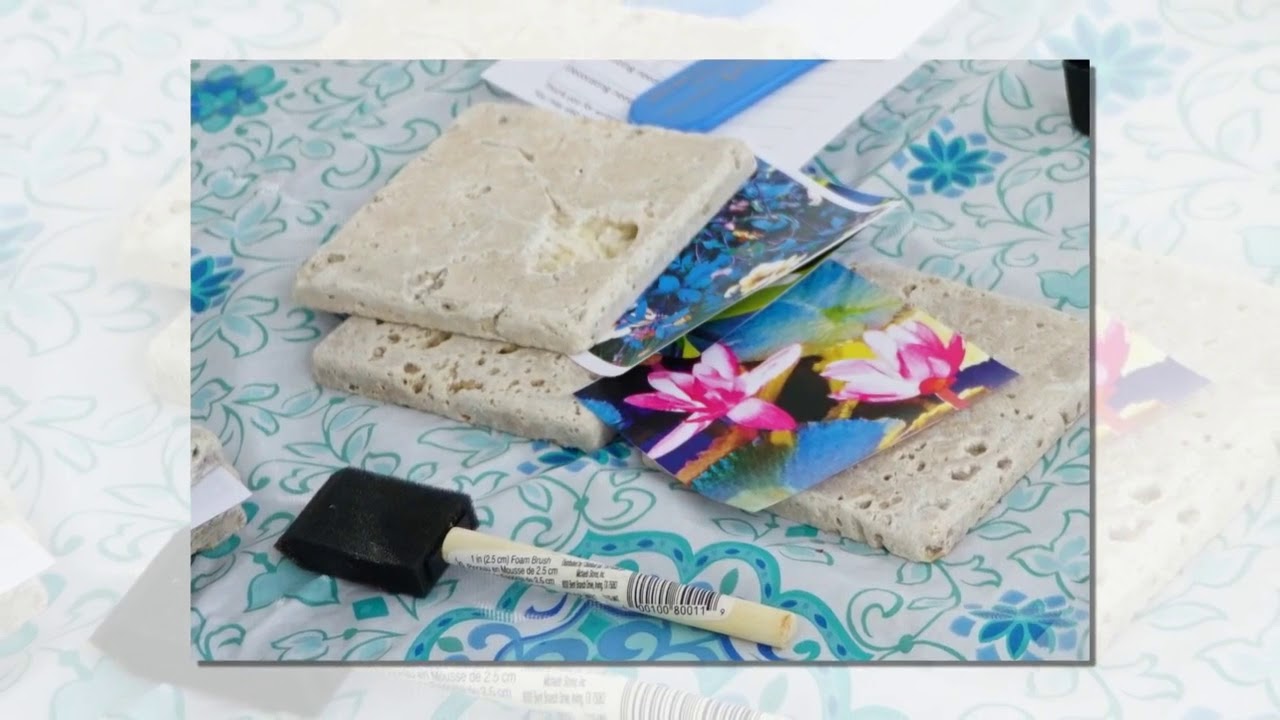 Habitat DIY Photo Tile Coasters with HeartWork Organizing - YouTube