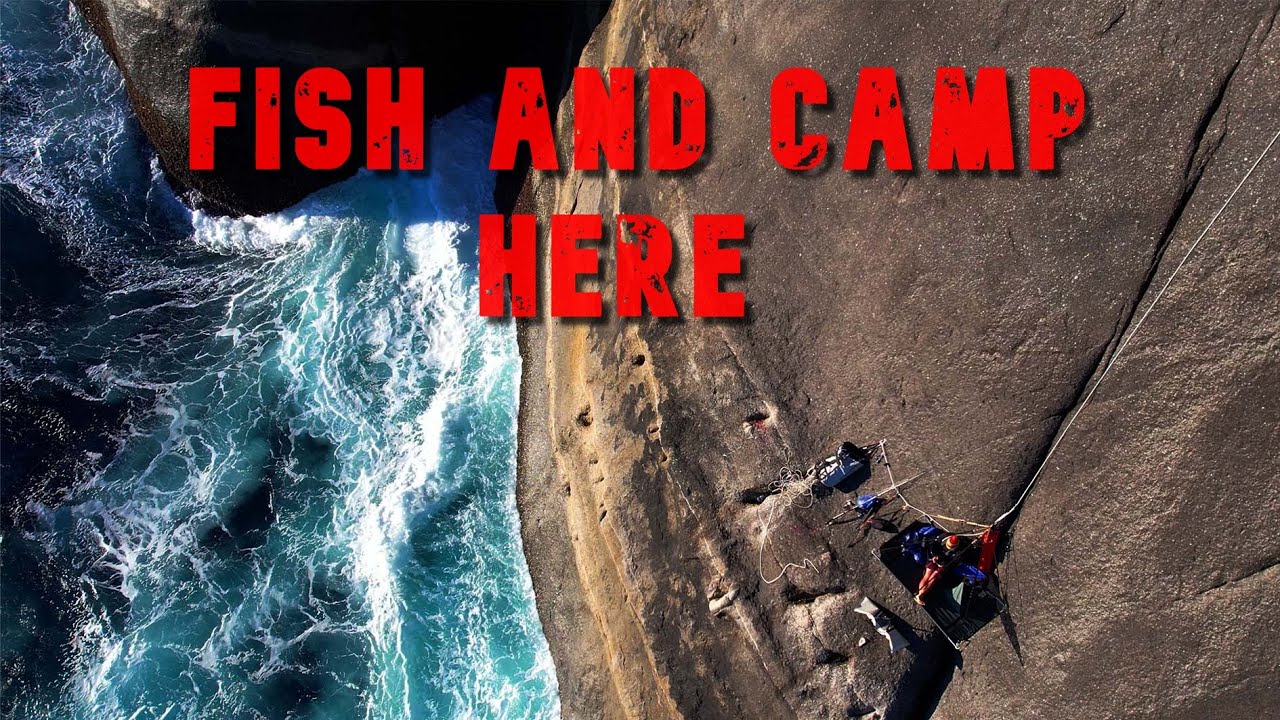 FISH and CAMP on HUGE CLIFF ! - YouTube