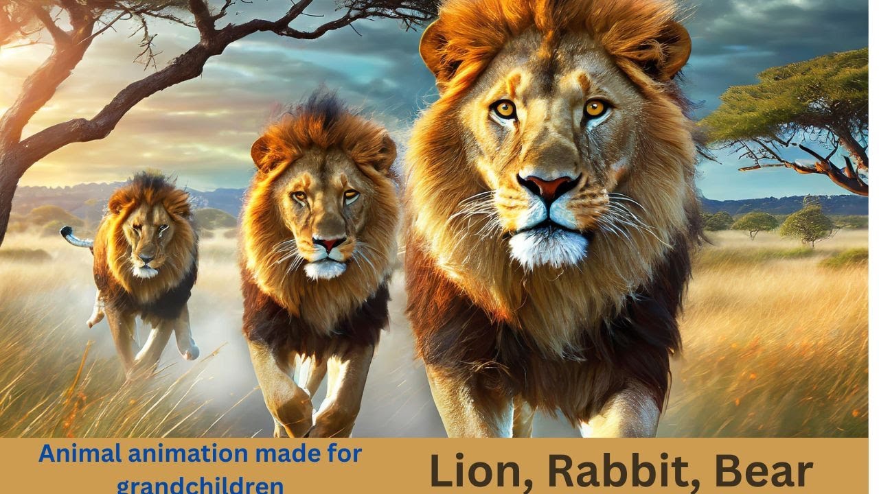 Animal animation made for grandchildren:Lion, Rabbit, Bear - YouTube