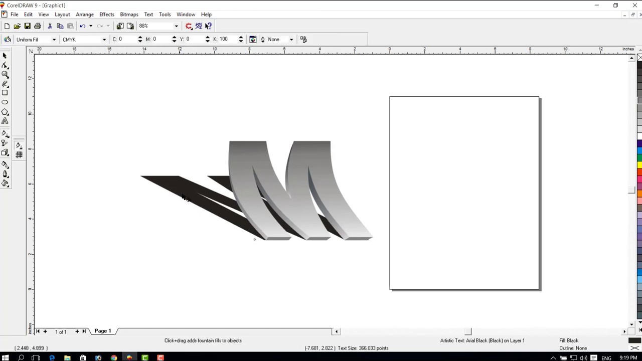 Create 3d Text Effect Using Coreldraw Coreldraw Tutorials By Ishfaq 6442