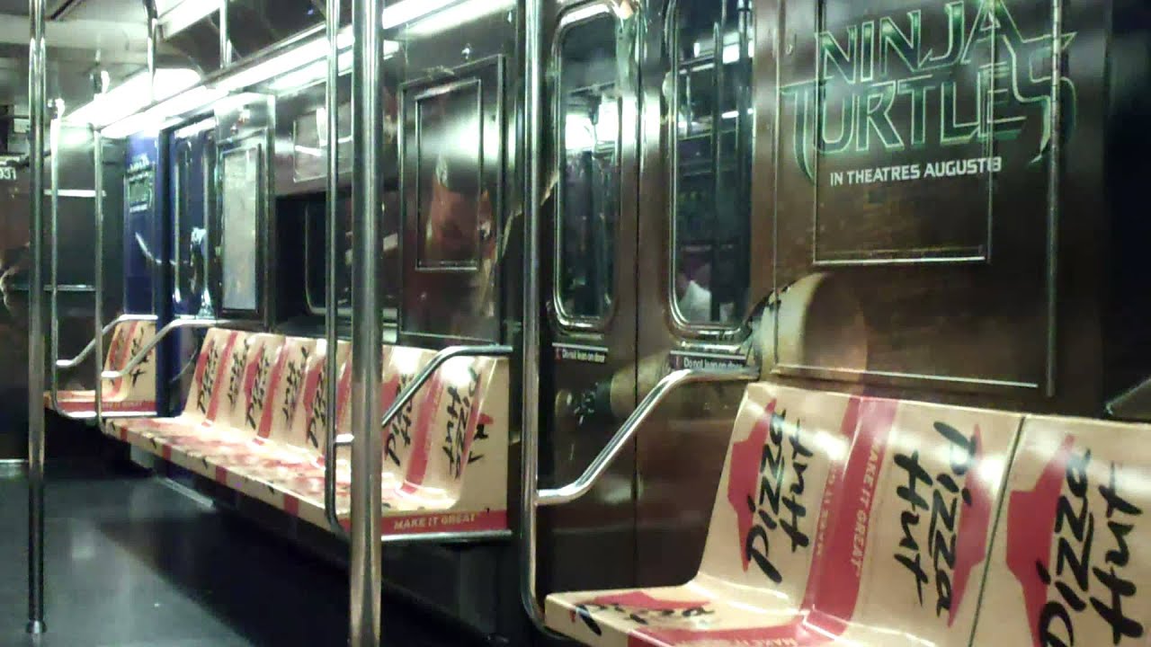 On-Board Ride Along on the R62A Teenage Mutant Ninja Turtles Ad-Wrapped ...