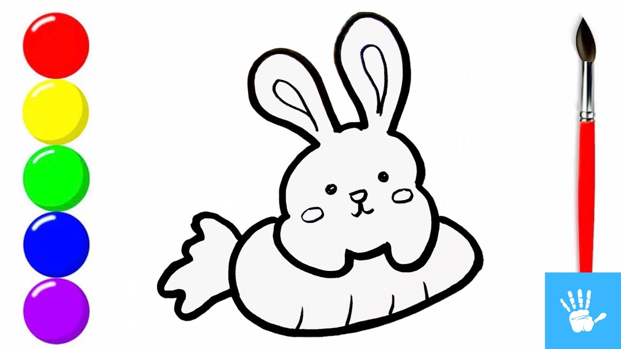 How To Draw a Cute Rabbit and Carrot for Children | Easy Drawing ...