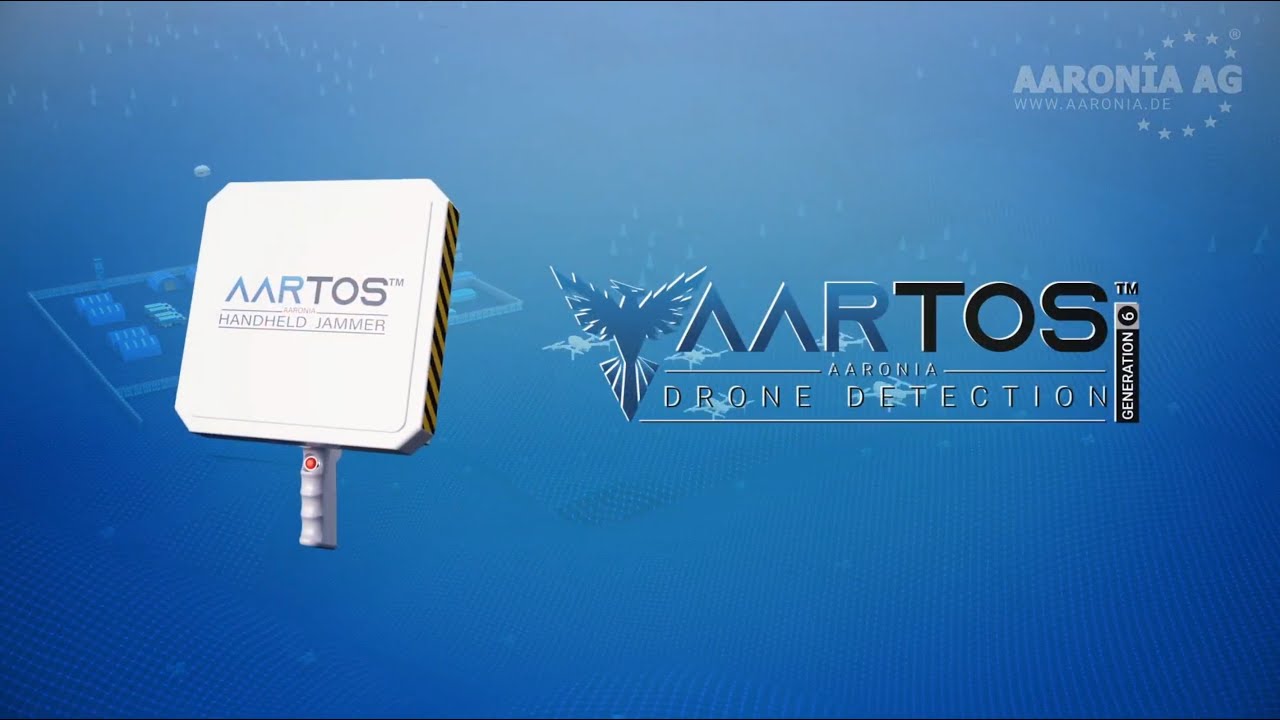 Aaronia AARTOS Anti-Drone Handheld Jammer C-UAV C-UAS - YouTube