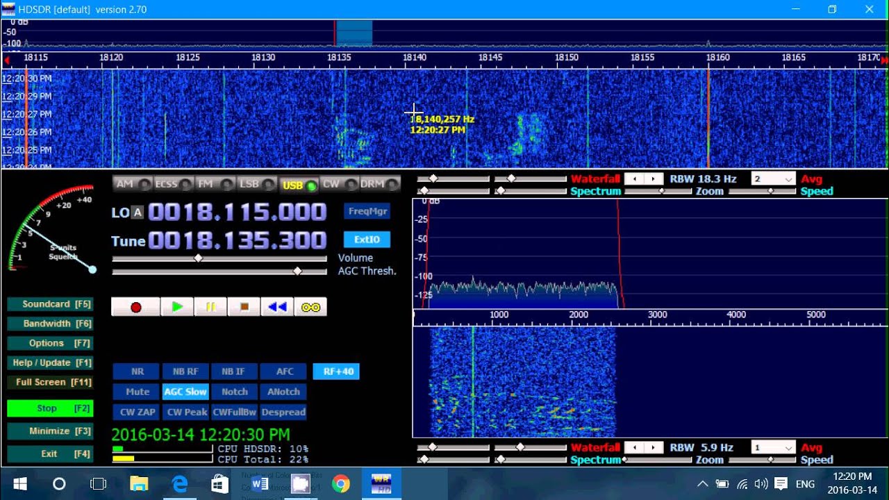 Tuning the 17 meters WARC amateur band with Soft66RTL - YouTube