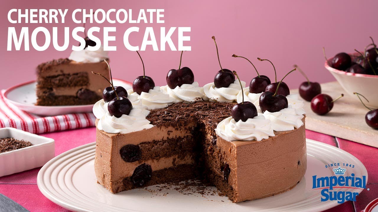 How to Make Cherry Chocolate Mousse Cake - YouTube