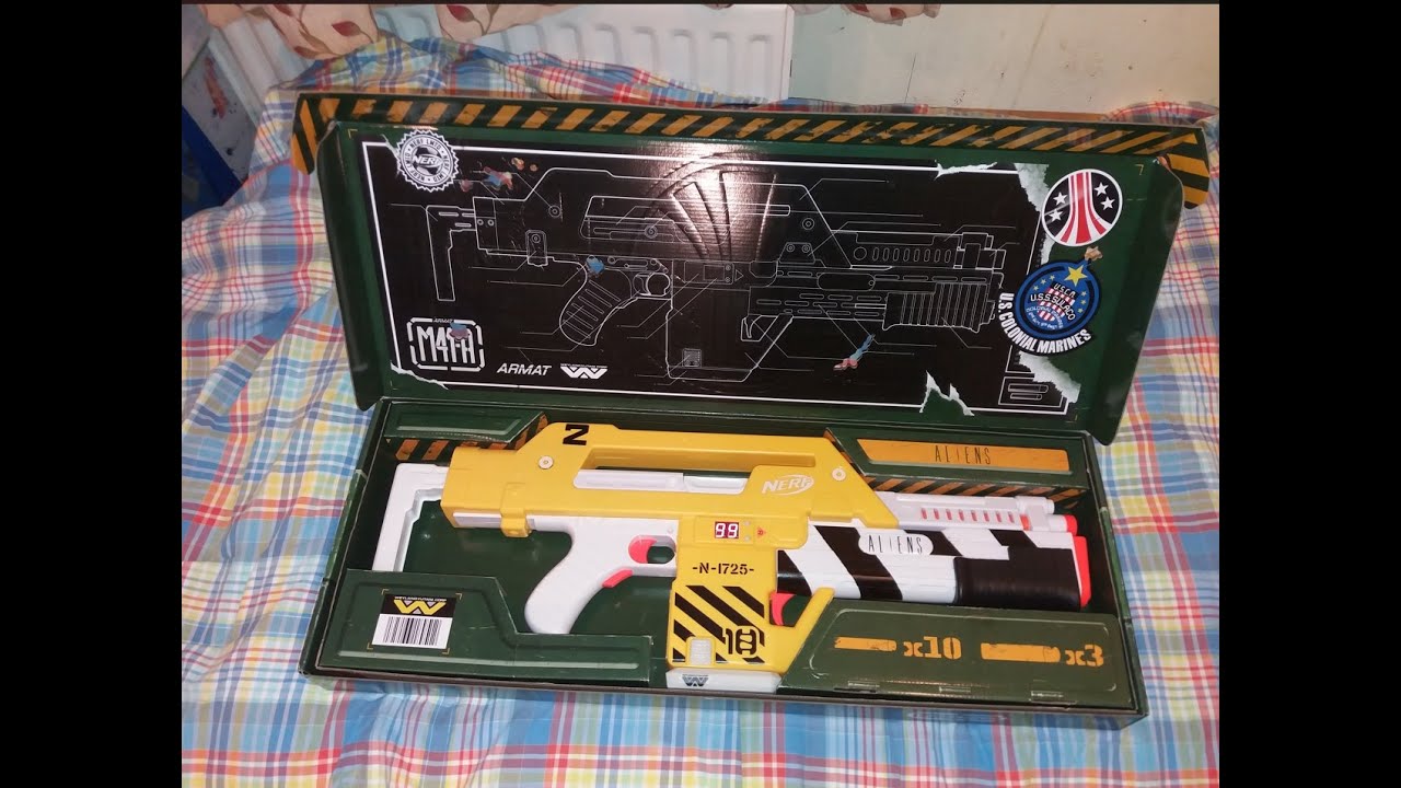 Nerf Aliens M41A Pulse Rifle Unboxing and Review - YouTube