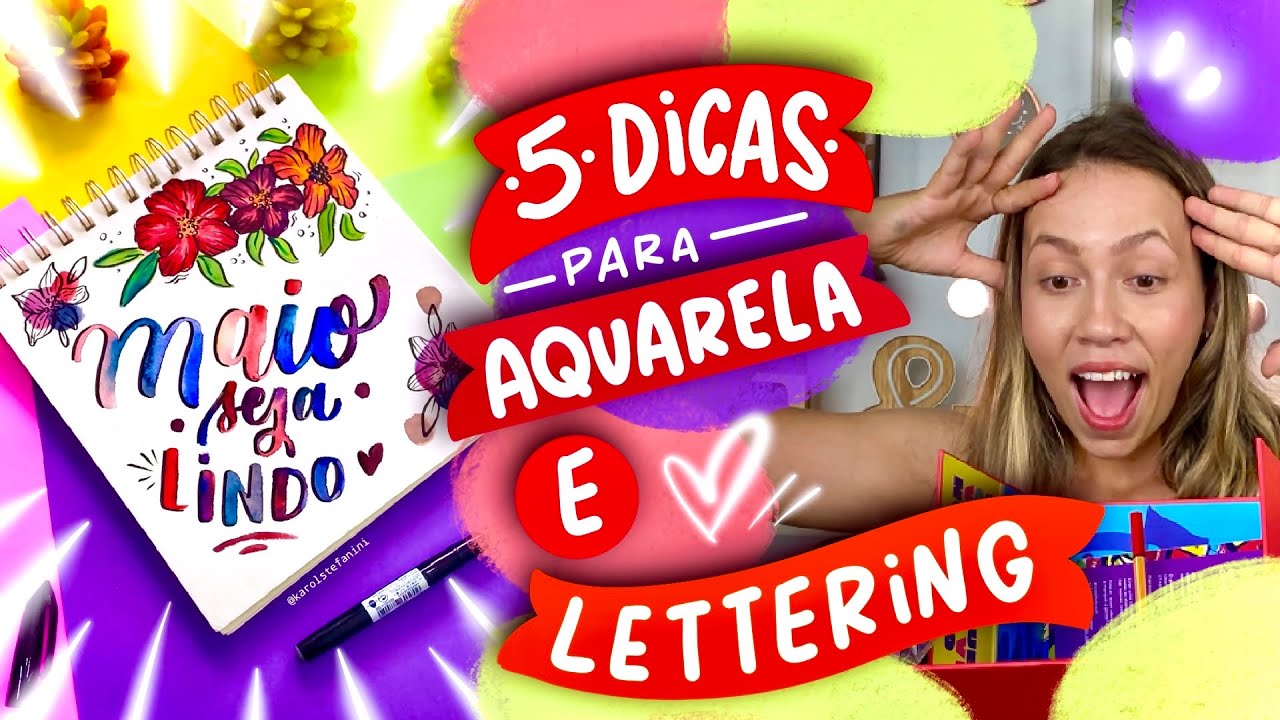 5 dicas de aquarela e lettering para iniciantes | Karol Stefanini - YouTube