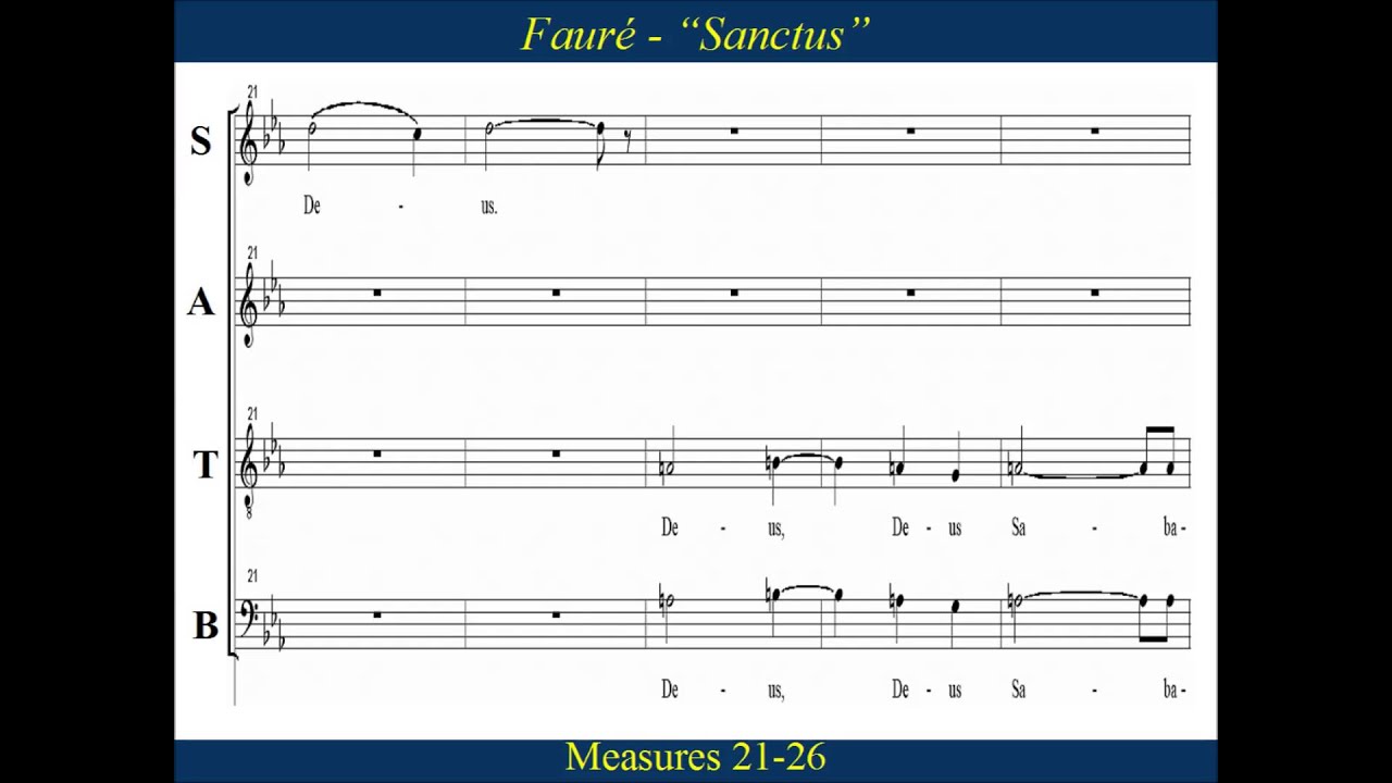 Faure Requiem - Op48 - 3 - Sanctus - Alto - YouTube