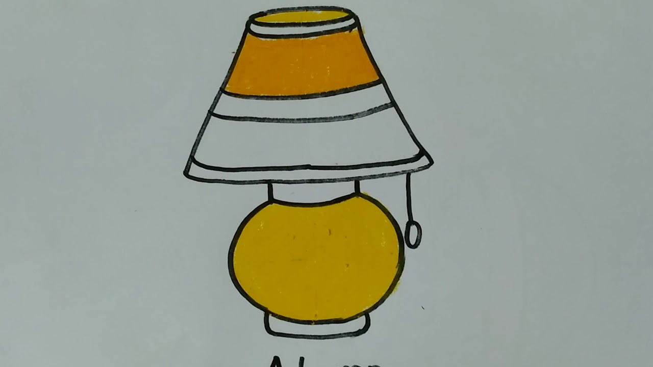 How to draw a lamp - YouTube