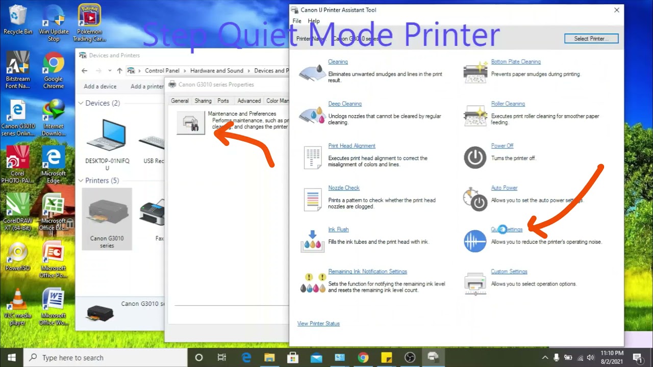 Step by Step Quiet Mode Printer - YouTube