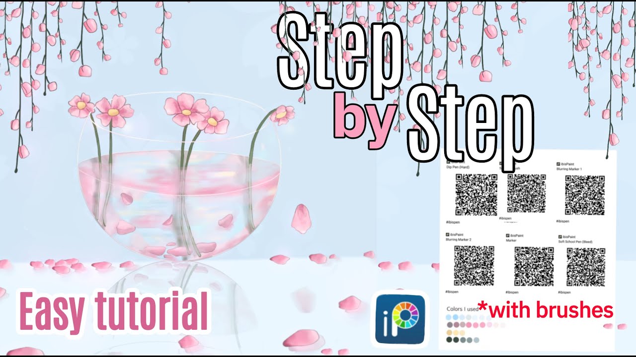 Flower illustration tutorial step by step | ibispaint x - YouTube