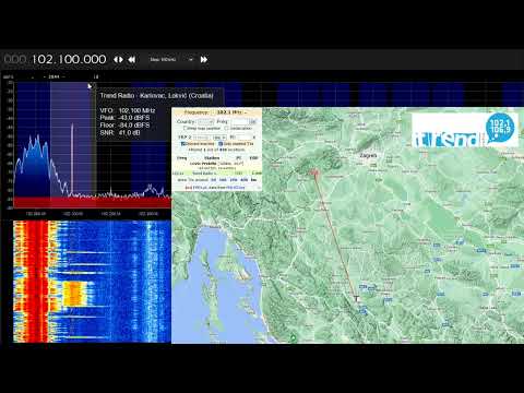 Trend Radio 102.1 MHz from Karlovac, Croatia - technical problems, no modulation (08.05.2023.)