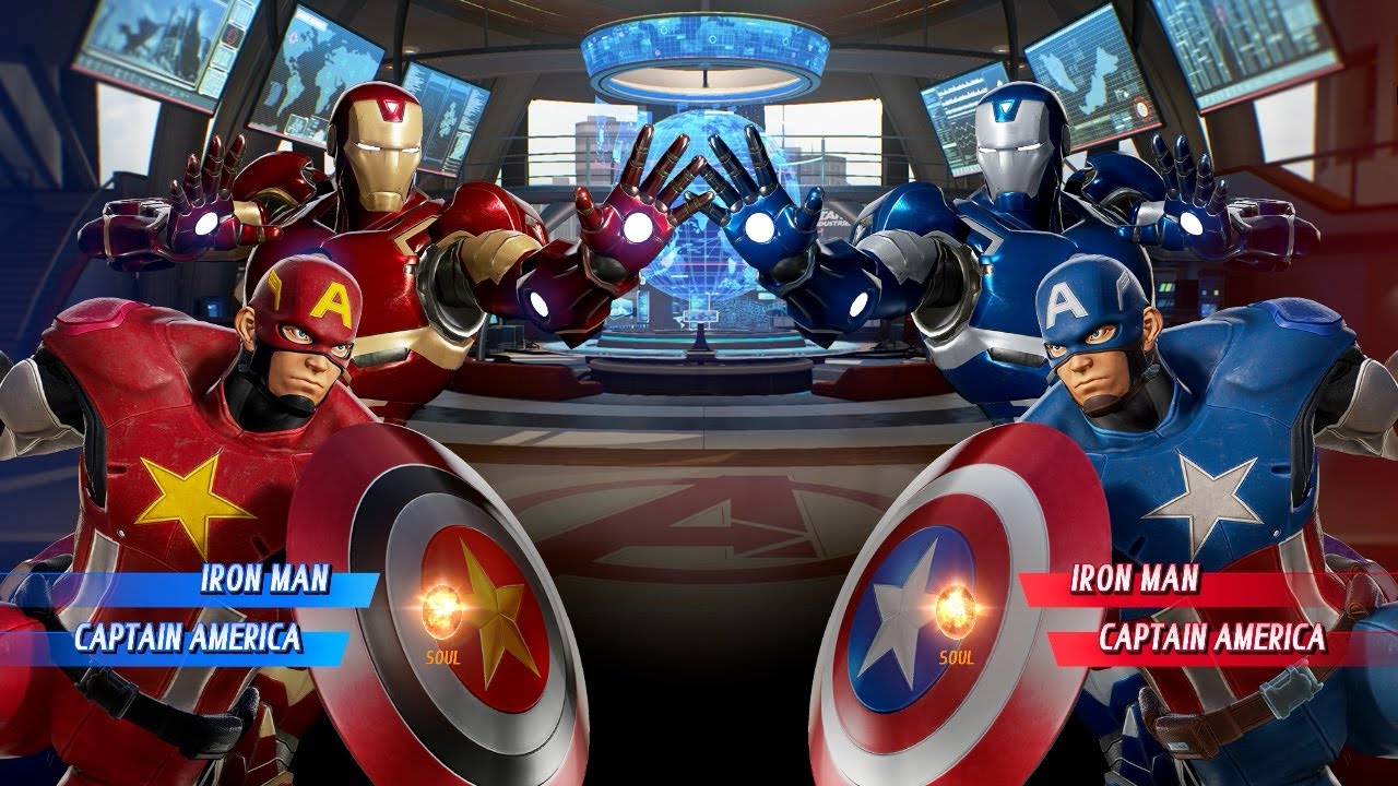 Iron Man & Red Captain America VS Blue Iron Man & Captain America ...
