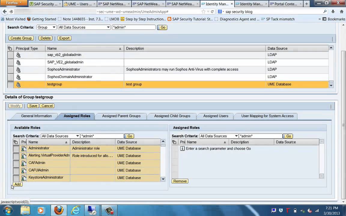 27 SAP UME Group Management - YouTube
